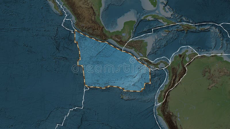 Cocos Plate Highlighted. Patterson Cylindrical. Topografic Stock ...