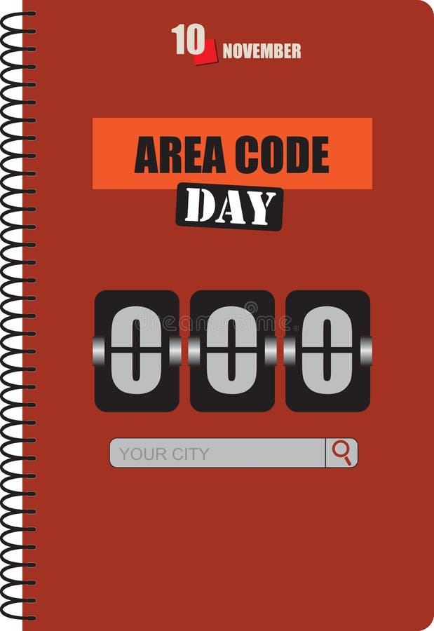 Area Code Day stock vector. Illustration of holiday - 261094607