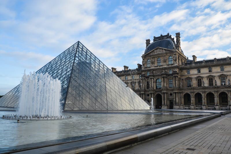 The Area in Front of the Louvre, Summer Morning. Editorial Photo ...