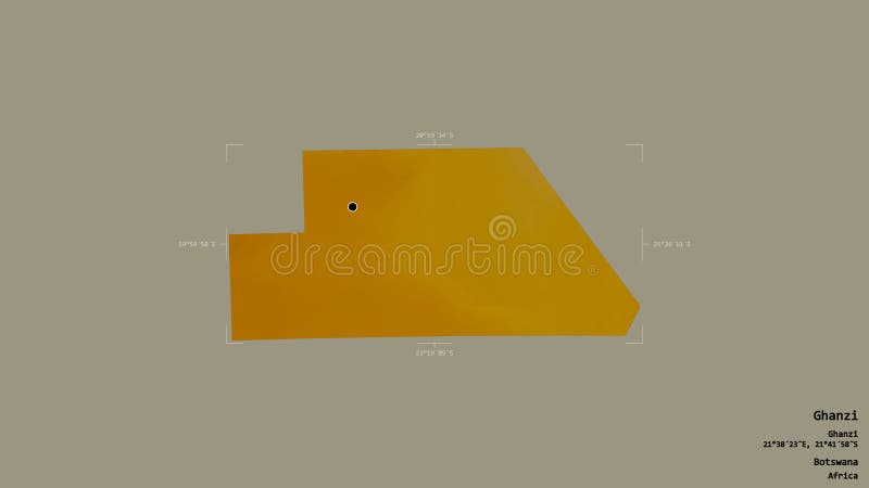 Ghanzi - Botswana. Bounding Box. Relief Stock Illustration ...