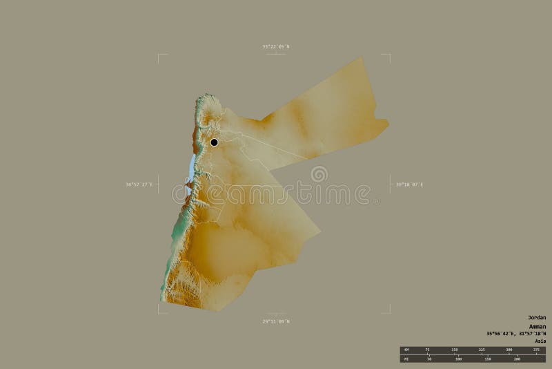 Regional Division of Jordan. Relief Stock Illustration - Illustration ...