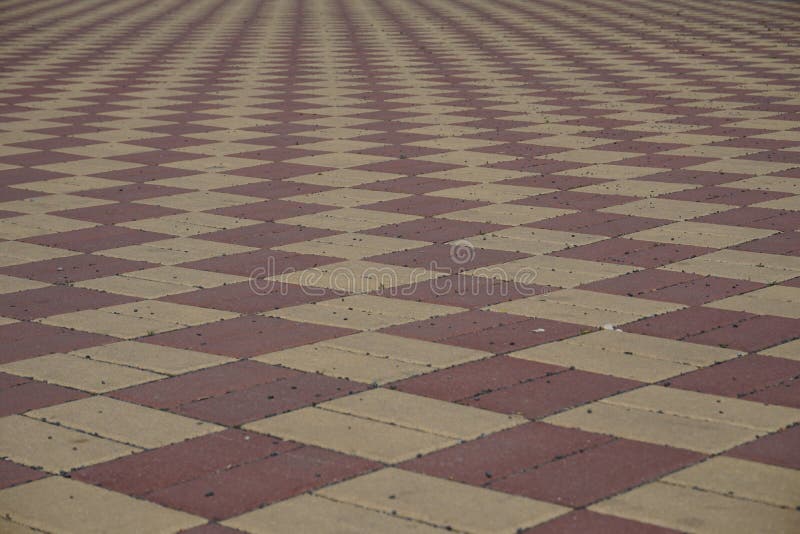 Area of a Lock Pavement in the Bright Red and Yellow Color in the ...