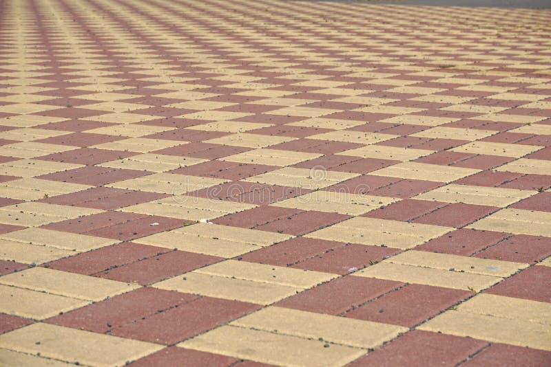 Area of a Lock Pavement in the Bright Red and Yellow Color in the ...