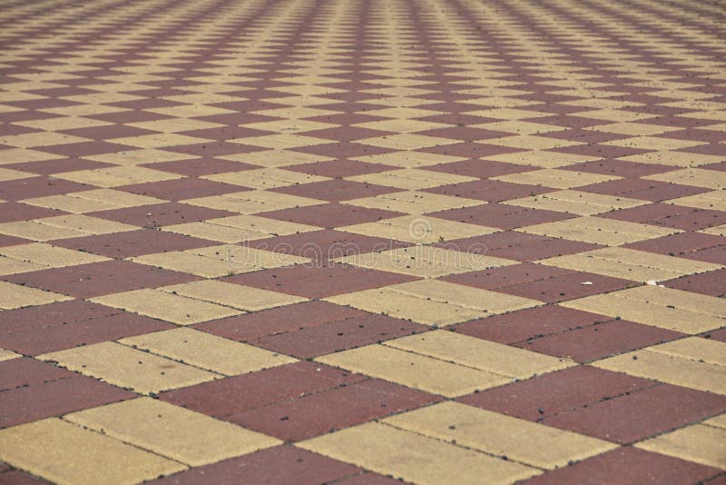 Area of a Lock Pavement in the Bright Red and Yellow Color in the ...