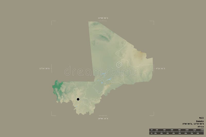 Regional Division of Mali. Relief Stock Illustration - Illustration of ...