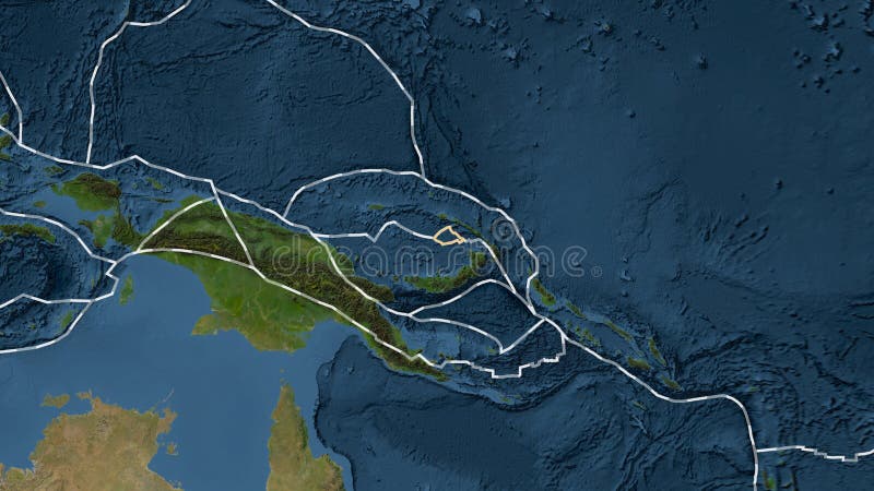 Manus Plate Outlined. Patterson Cylindrical. Satellite Stock ...