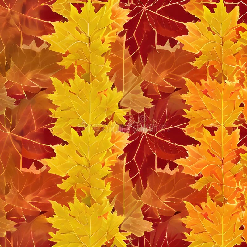 Area of Maple Leaves, Created by Artificial Intelligence Stock ...