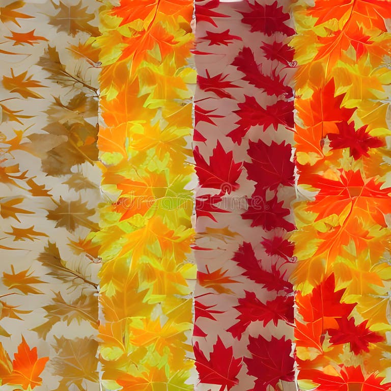 Area of Maple Leaves, Created by Artificial Intelligence, II Stock Illustration - Illustration ...