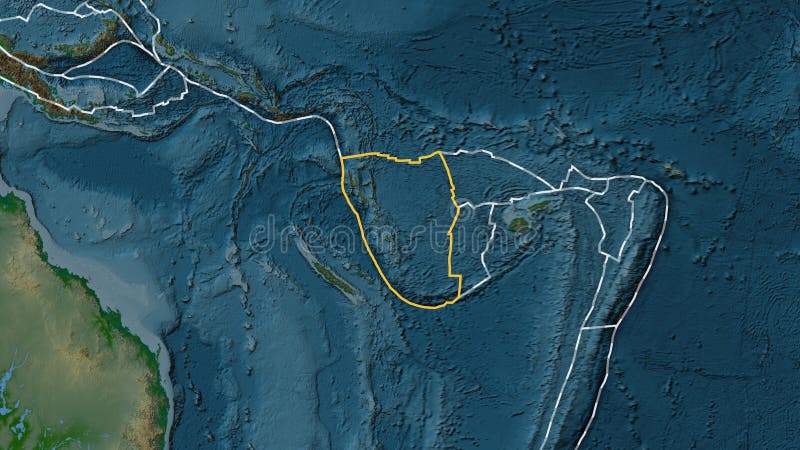 New Hebrides Plate Outlined. Patterson Cylindrical. Physical Stock ...