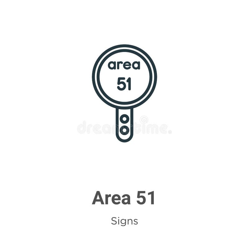 Area 51 Outline Vector Icon. Thin Line Black Area 51 Icon, Flat Vector ...