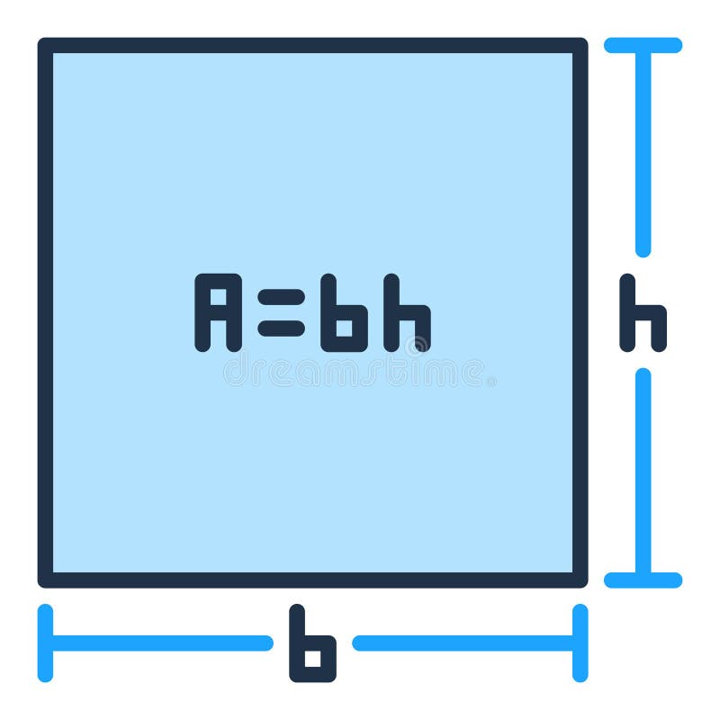 Area of a Rectangle Colored Icon - Vector Blue Sign Stock Illustration ...