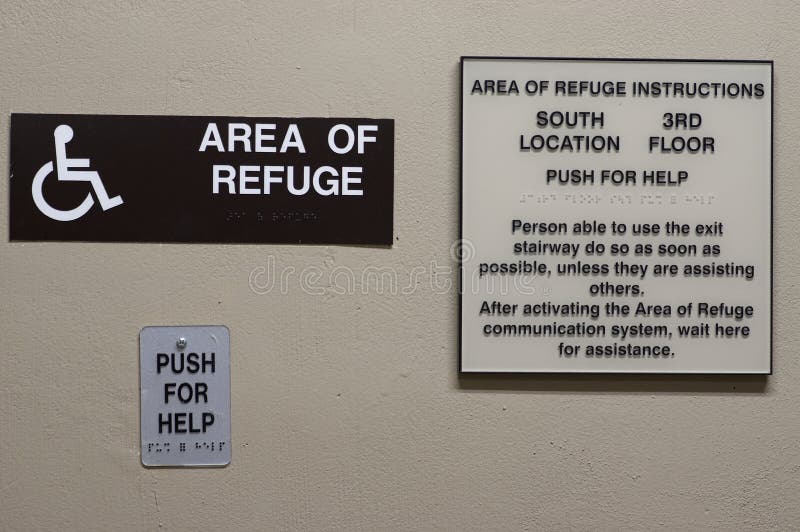 Area of Refuge in an Office Building Stock Image - Image of handicapped ...