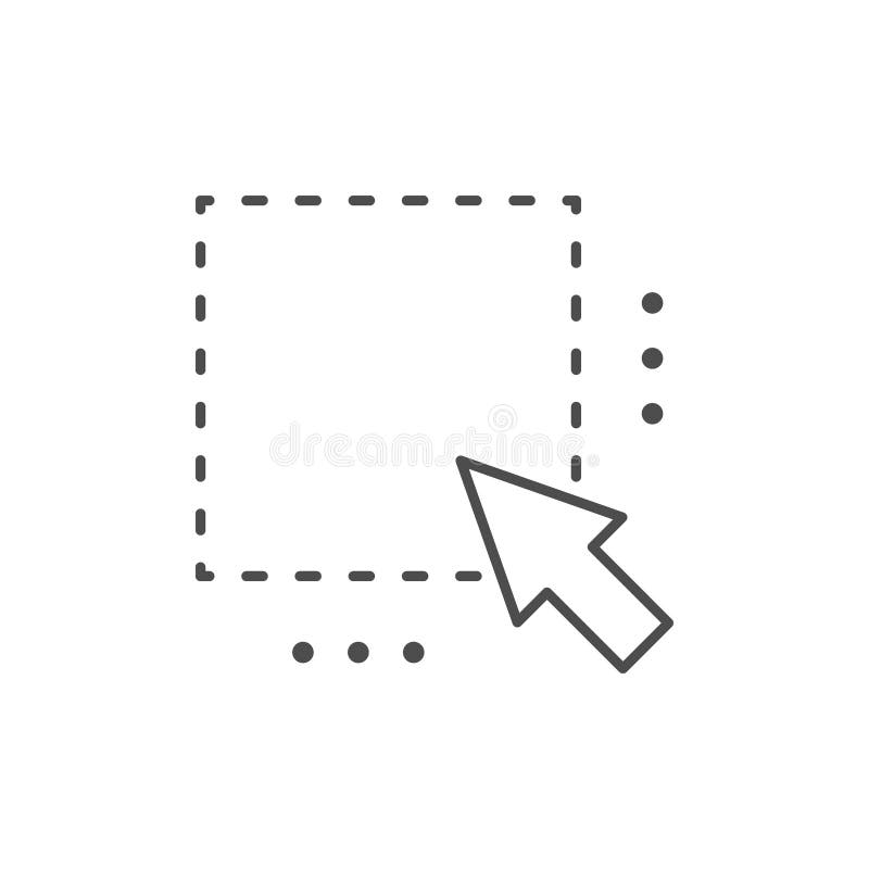 Area Selection Line Outline Icon Stock Vector - Illustration of shape ...