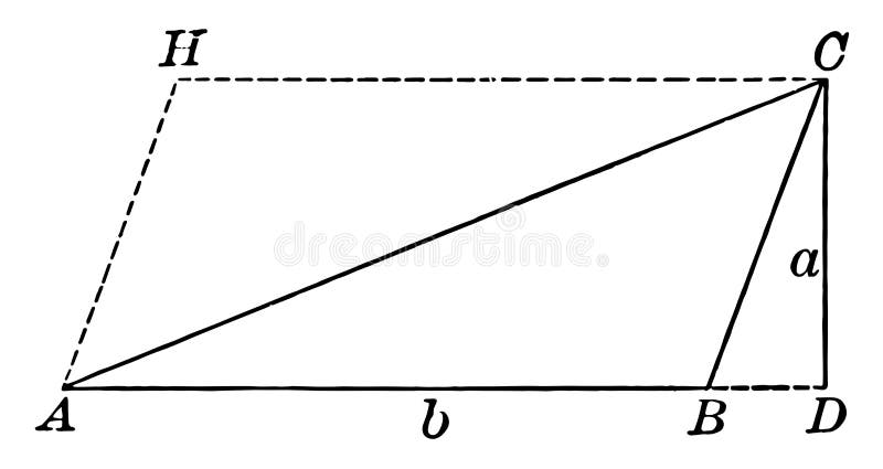 Area of a Triangle Vintage Illustration Stock Vector - Illustration of ...