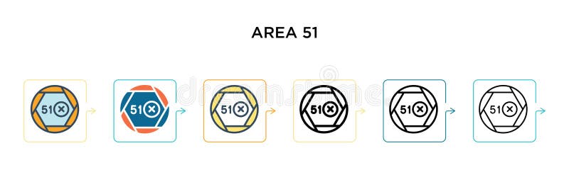 Area 51 Vector Icon in 6 Different Modern Styles. Black, Two Colored ...