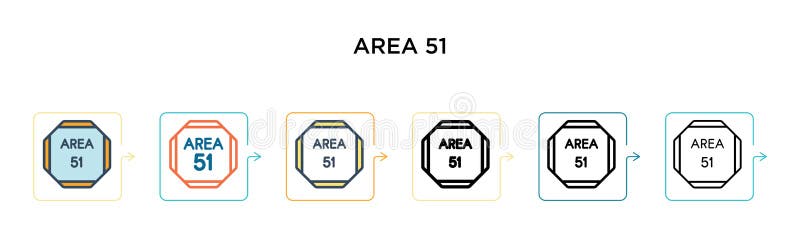 Area 51 Vector Icon in 6 Different Modern Styles. Black, Two Colored ...