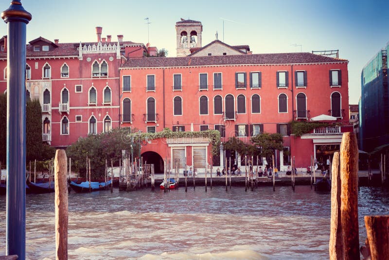 Area in Venice with People and Architecture Stock Image - Image of town ...