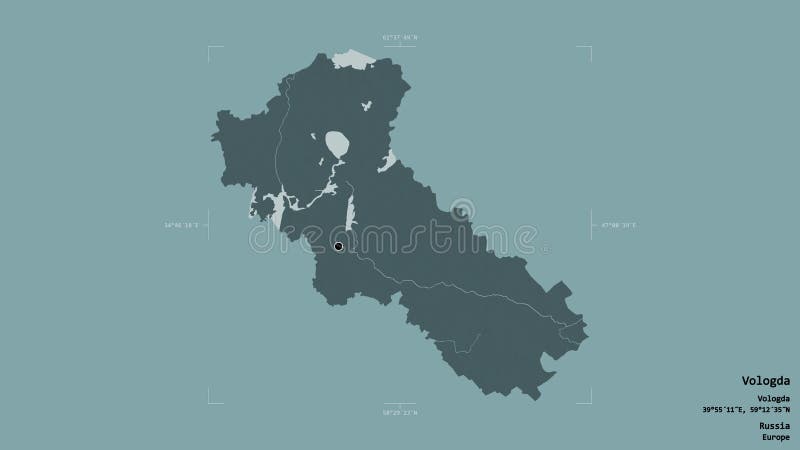 Vologda - Russia. Bounding Box. Administrative Stock Illustration ...