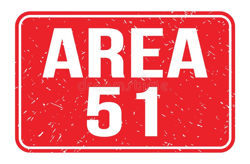 AREA 51, Words on Red Rectangle Stamp Sign Stock Illustration ...