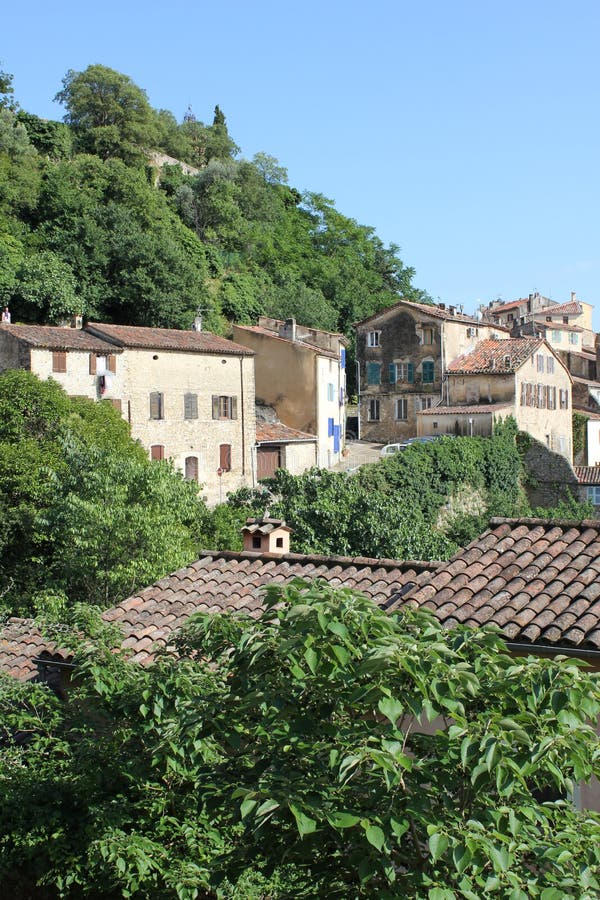 Areal View Of Callian, France Stock Photo - Image of downtown, hill ...