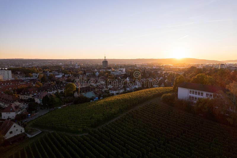 Areal View of Constance, Germany during Sunset Stock Image - Image of ...