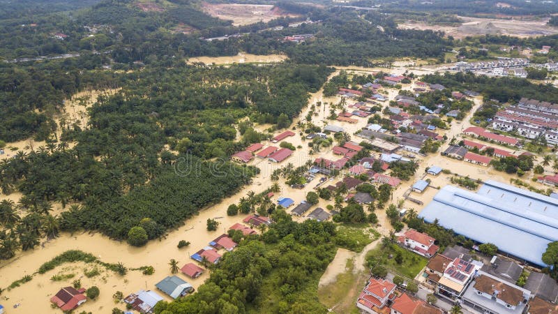 Areal View of Dengkil District from Flooding that Causes Damage of the ... Areal View of Dengkil District from Flooding that Causes Damage of the ...