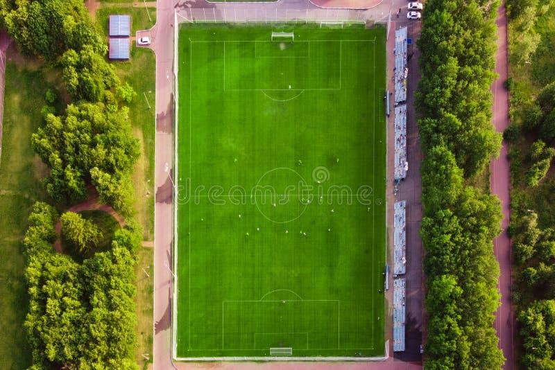 Areal View on Football Pitch in the Forest Stock Photo - Image of ...