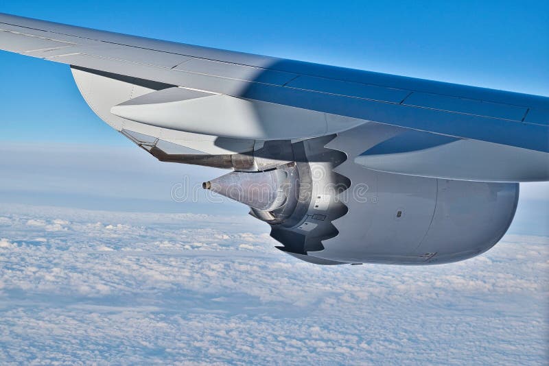 Wing of a Aircraft with Jet Engine Stock Image - Image of inside ...