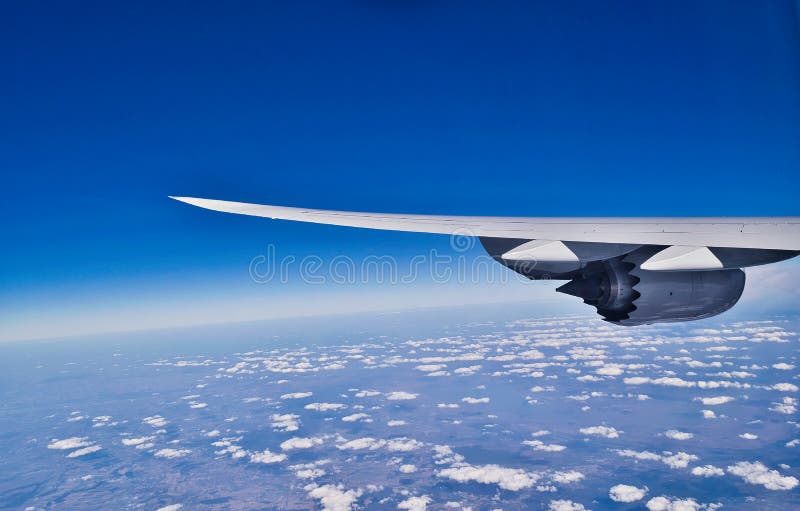 Wing of a Aircraft with Jet Engine Stock Photo - Image of aeronautics ...