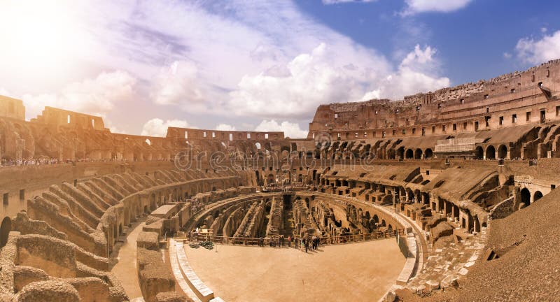 Arena of Ancient Colosseum in Rome Stock Image - Image of europe ...