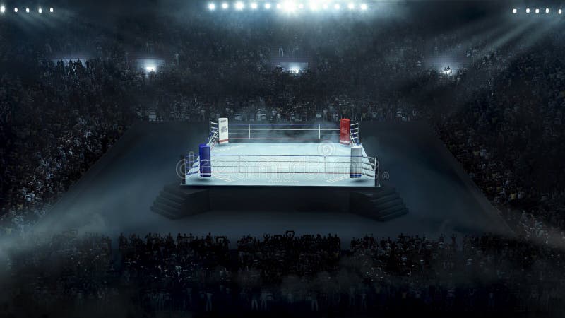 Arena De Boxeo Con La Luz Del Estadio Foto de archivo - Imagen de ...