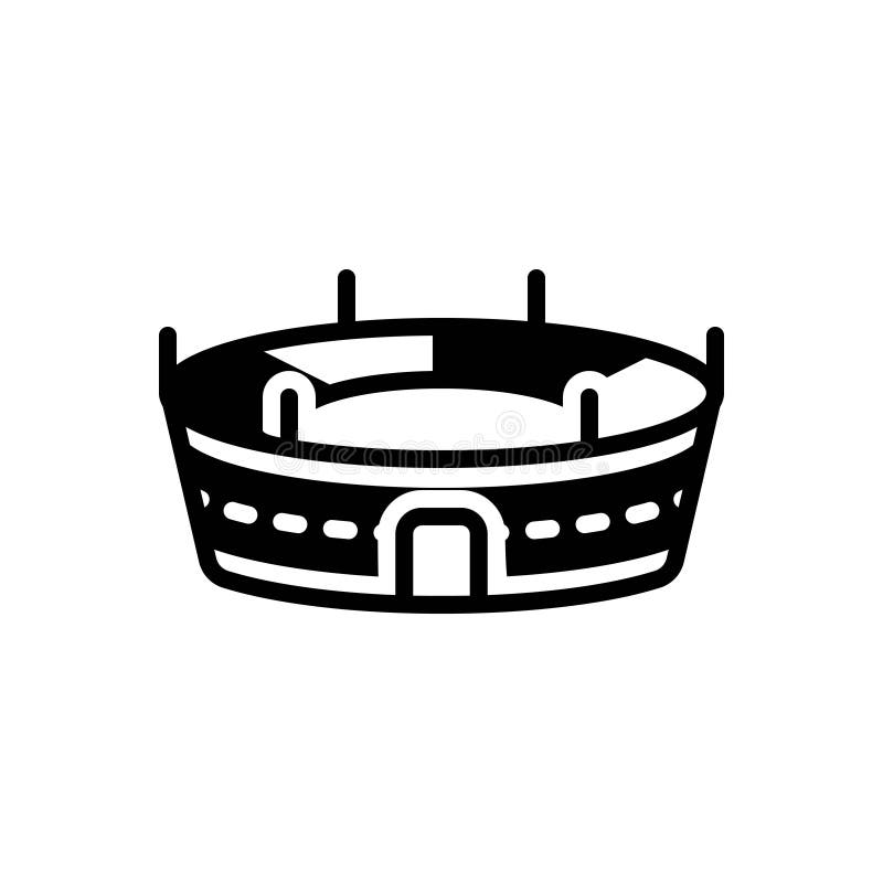 Black Solid Icon for Arena, Amphitheater and Palaestra Stock Vector ...
