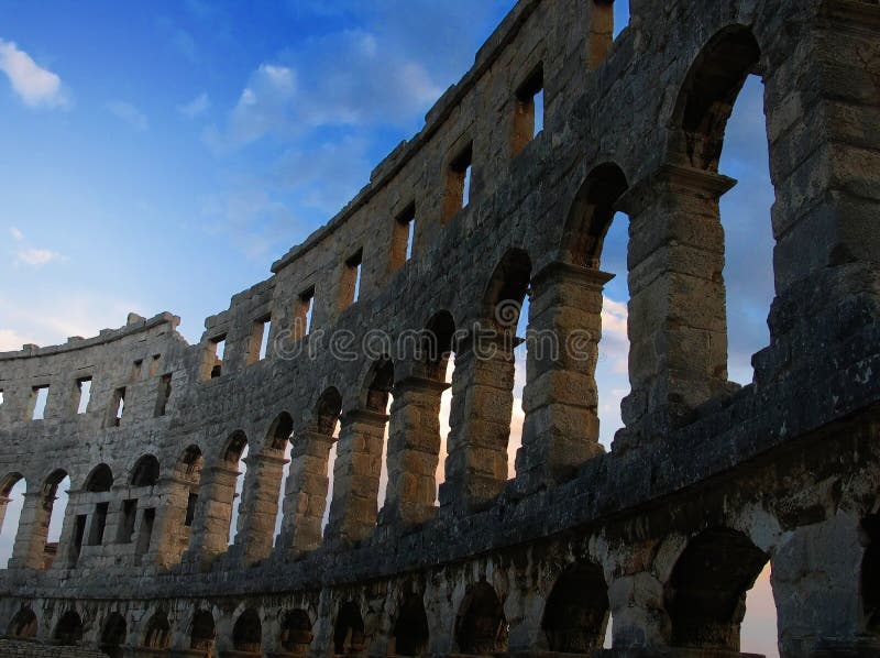 Arena Romana Antica Nei PULA, Croatia Fotografia Stock - Immagine di ...