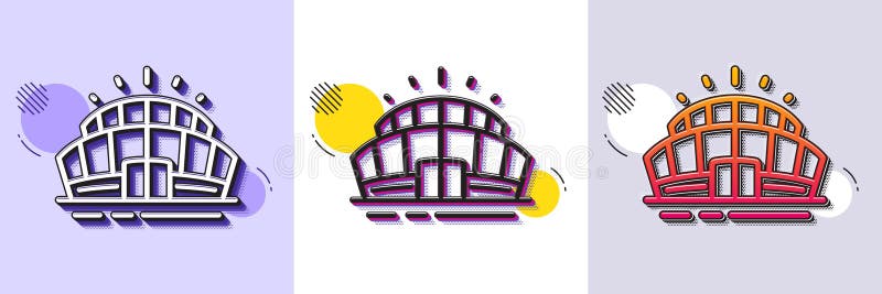 Arena Stadium Line Icon. Sport Complex Sign. Championship Building ...
