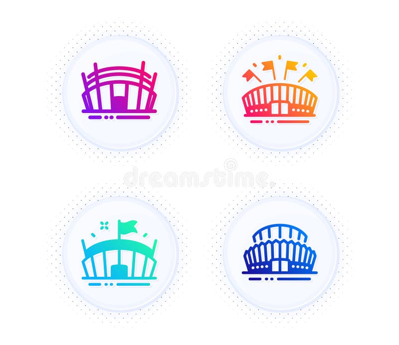 Arena Stadium, Sports Arena and Sports Stadium Icons Set. Sport Complex ...