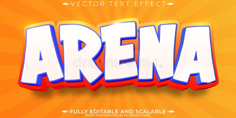 Arena Text Effect, Editable Cartoon and Kids Text Style Stock Vector ...
