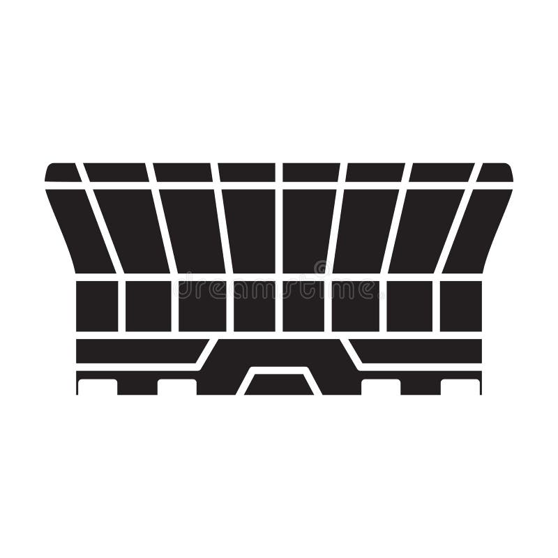 Arena Vector Outline Icon. Vector Illustration Stadium on White ...