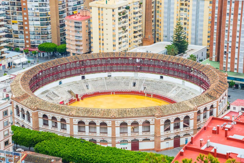 Arena in Malaga, Spanje stock afbeelding. Afbeelding bestaande uit ...