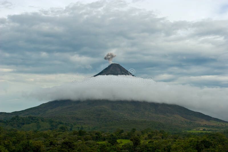 Arenal Volcano stock photo. Image of cloud, lava, attraction - 5093042