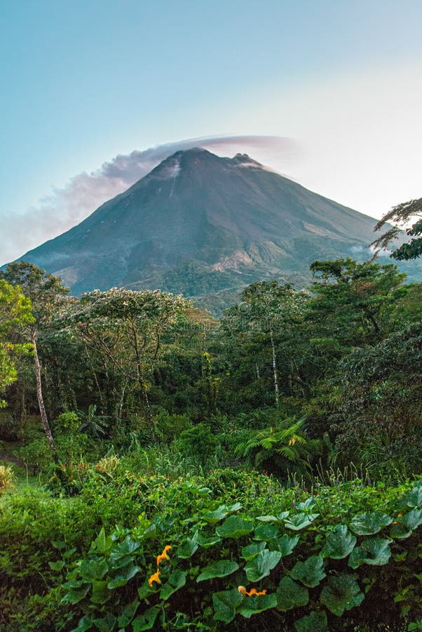 The Classic Cone Shape of Arenal Volcano in Costa Stock Image - Image ...