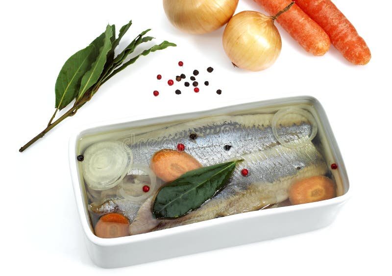 Arenque Marinado Con Patatas, Receta Francesa Foto de archivo - Imagen ...