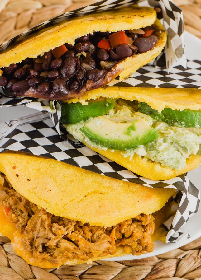 Arepas on a vertical image stock image. Image of bean - 196150609