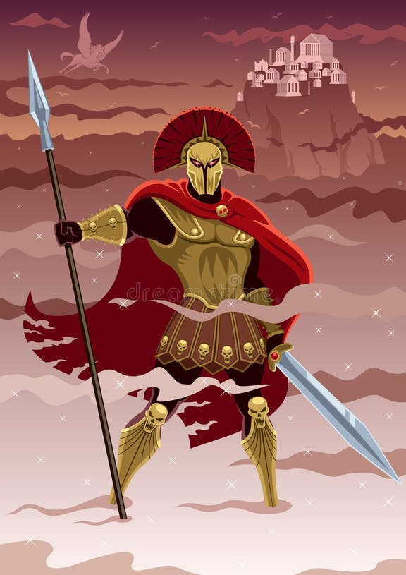 Ares stock vector. Illustration of mythology, ares, demon - 38978580