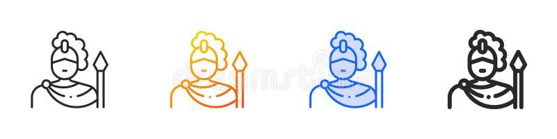 Ares Icon.Thin Linear, Gradient, Blue Stroke and Bold Style Design ...