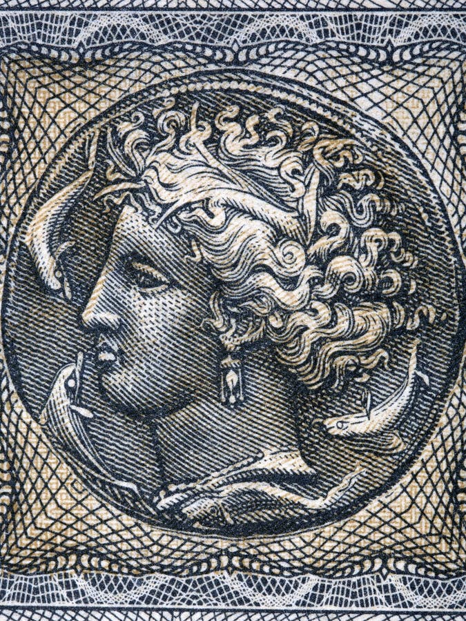 Arethusa, een portret stock foto. Image of munt, financiën - 118053684