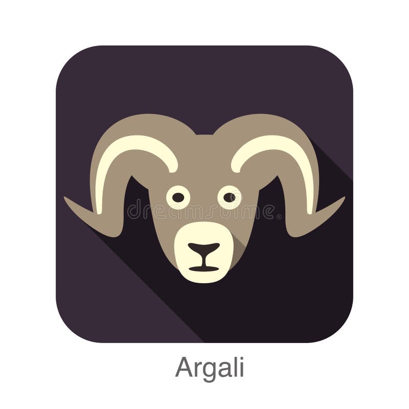 Argali animal face icon stock vector. Illustration of character - 246138011