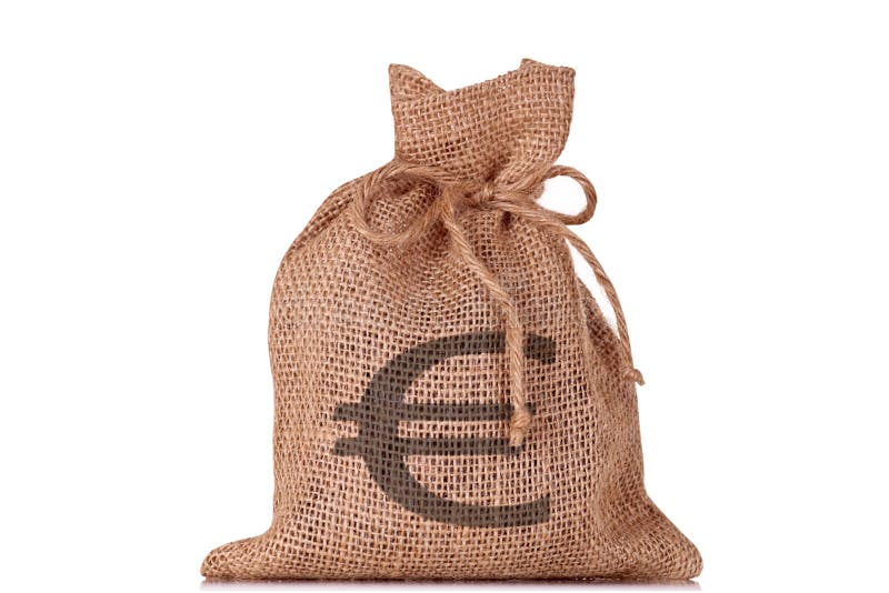 Sac D'argent Avec Symbole Euro Image stock - Image du brun, sackcloth ...