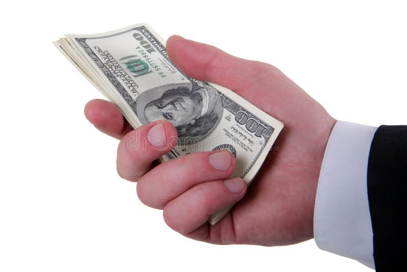 Argent Dans La Main Des Hommes Image stock - Image du achat, bourse ...