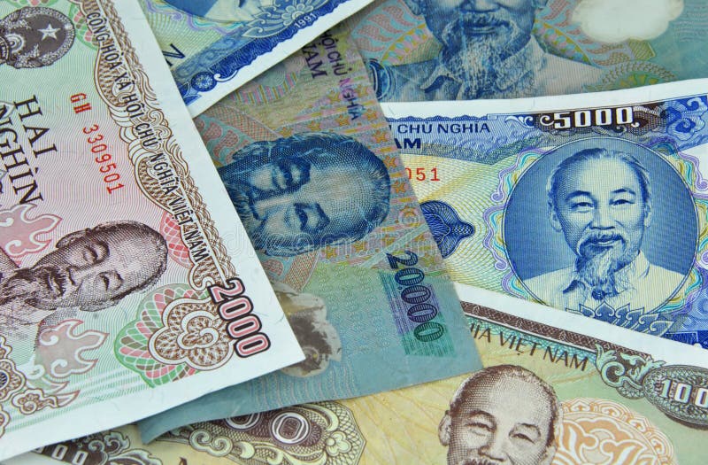 Argent De Notes De Dong De Devise Du Vietnam Petit Image stock - Image ...