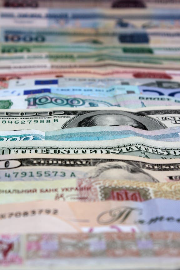 Argent, Diverses Devises Comme Fond Image stock - Image du différent ...